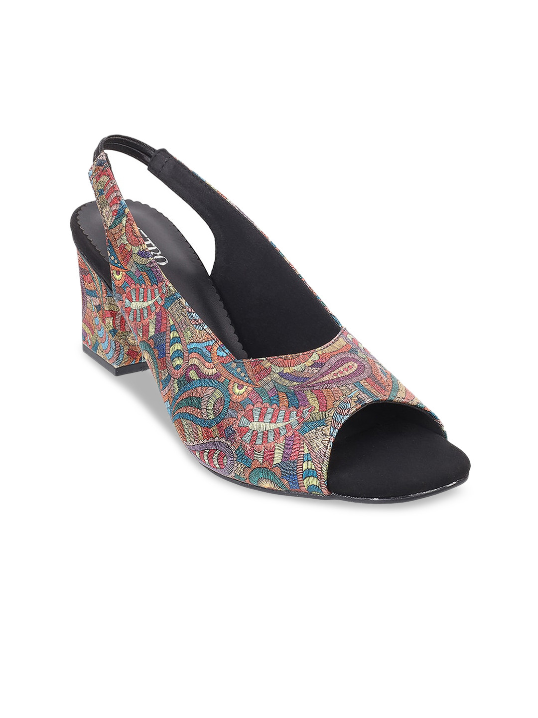 Buy Metro Woven Design Block Heel With Backstrap - Heels for Women ...