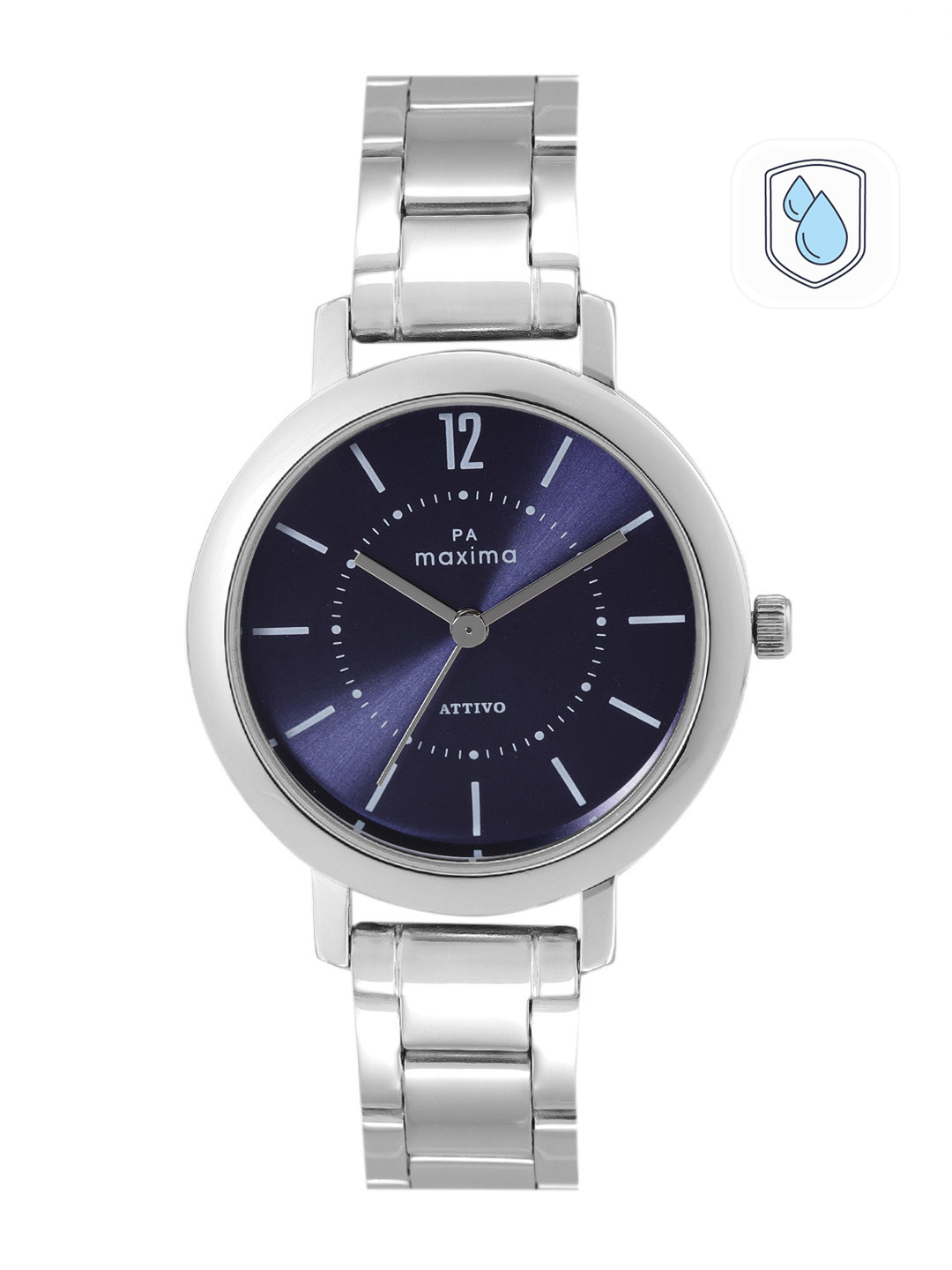 Buy Maxima Women Brass Dial & Stainless Steel Straps Analogue Watch ...