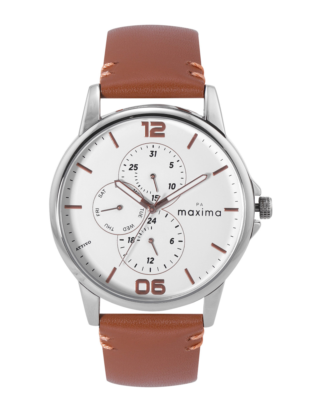 Buy Maxima Men Leather Straps Analogue Watch 67142LMGI - Watches for ...