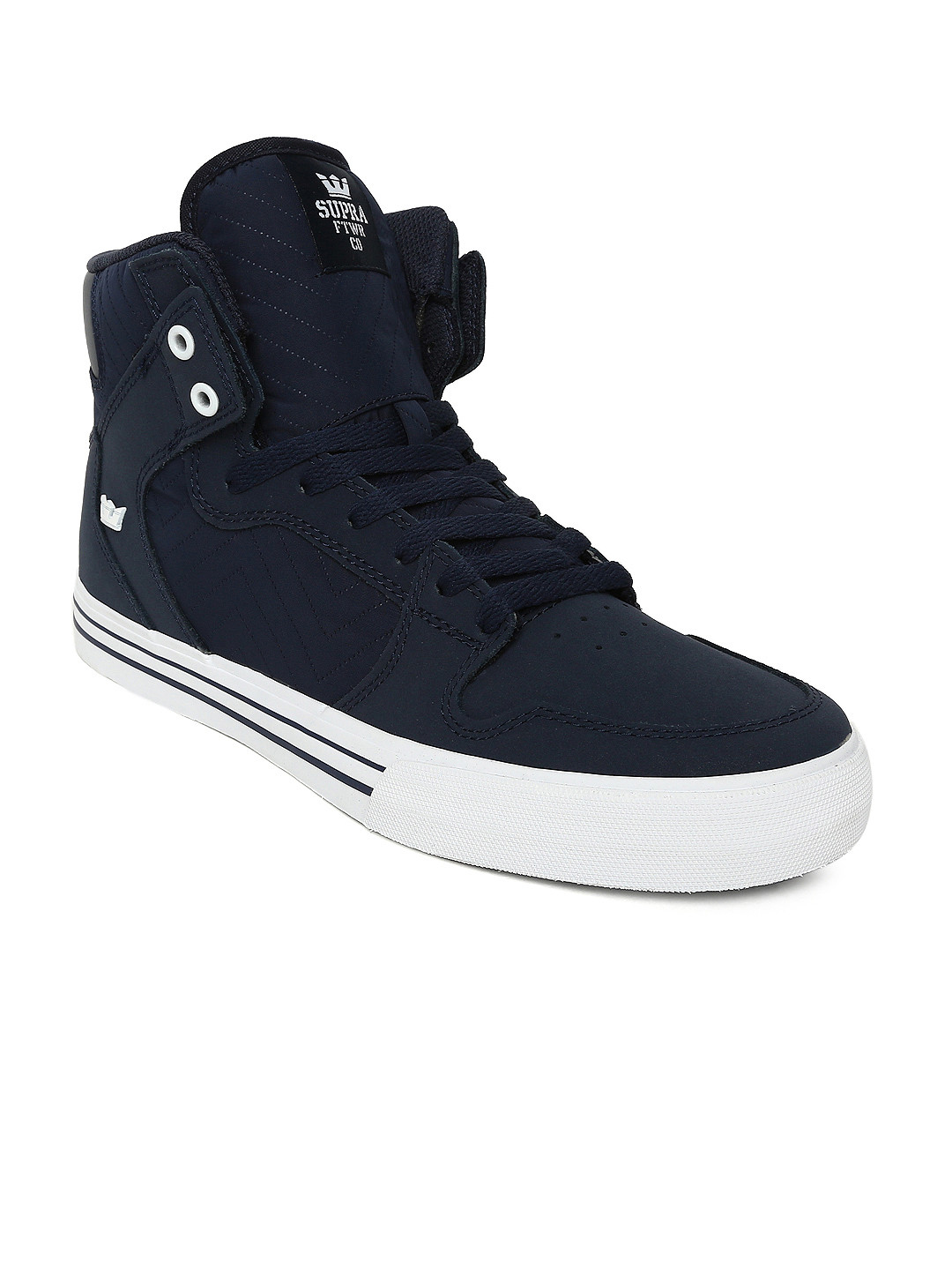 Buy Supra Men Navy Blue Solid Nubuck High Top Sneakers - Casual Shoes ...