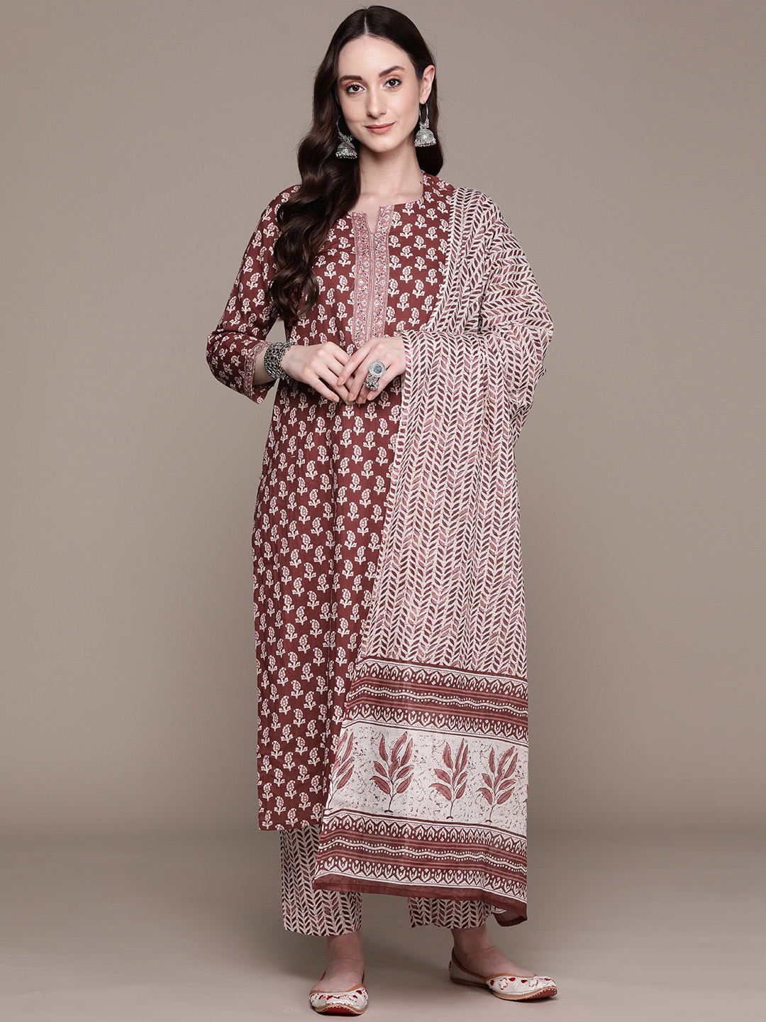 Buy Anubhutee Women Ethnic Motifs Printed Pure Cotton Kurta With