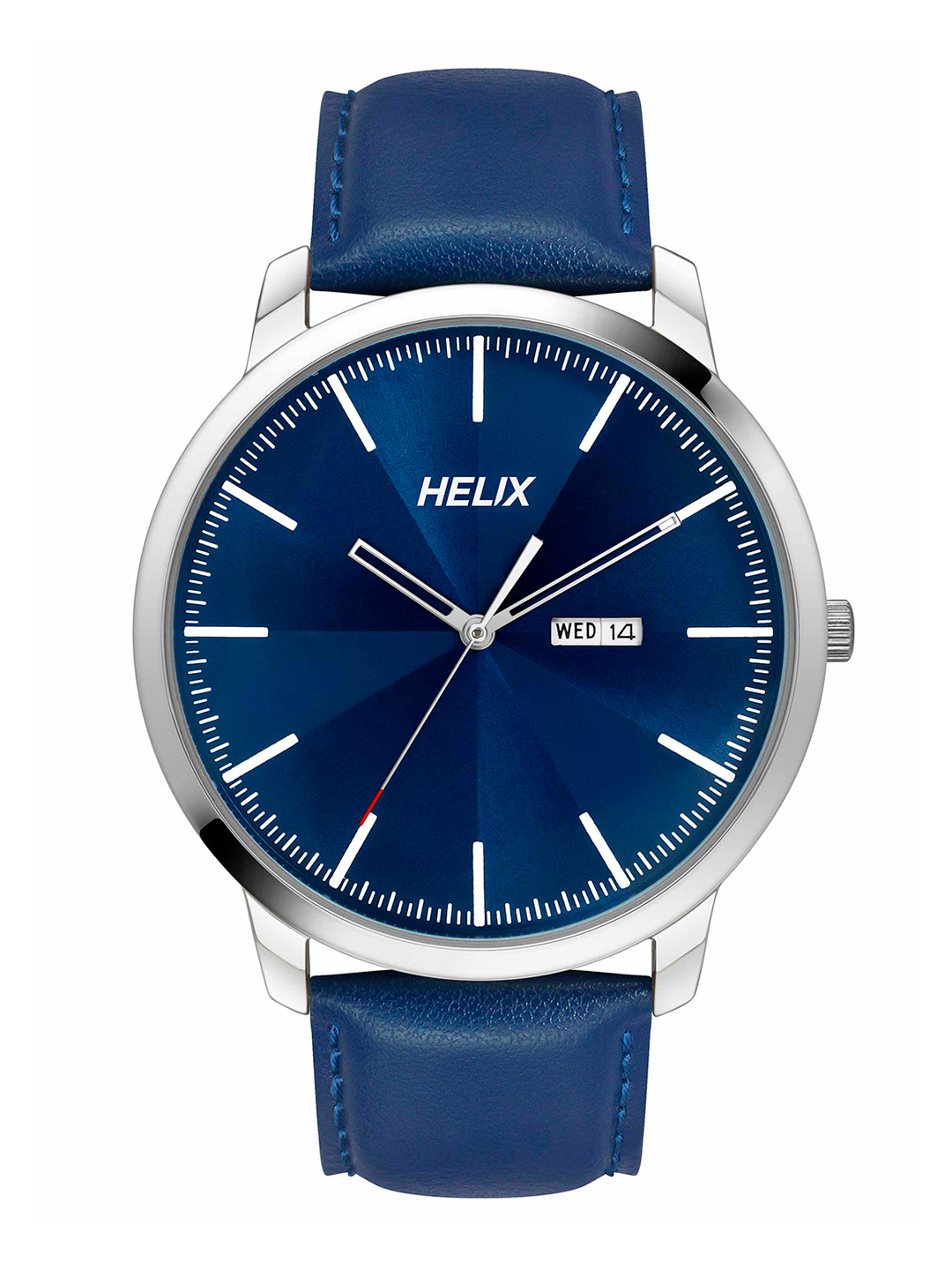 Buy Helix By Timex Blue Round Dial Analog Leather Men Watch TW039HG13 ...