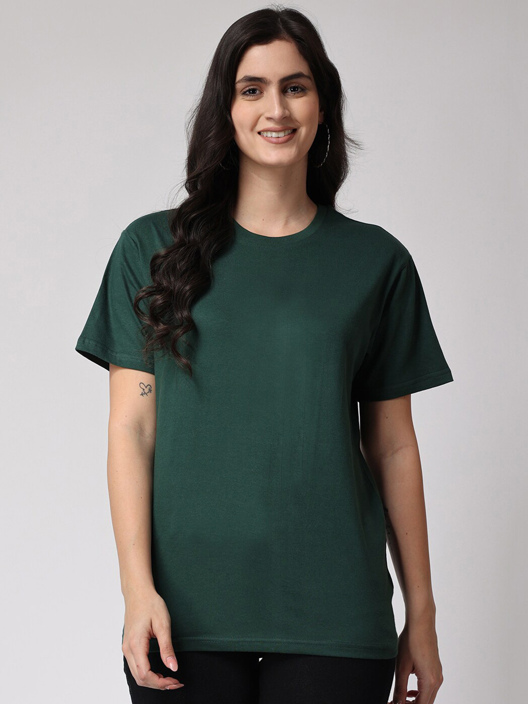 Buy The Label Bar Round Neck Cotton T Shirt - Tshirts for Women ...