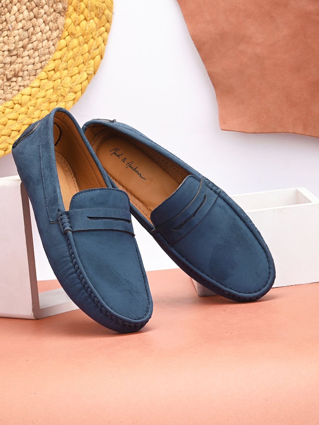 Buy Mast & Harbour Men Suede Comfort Insole Penny Loafers - Casual ...