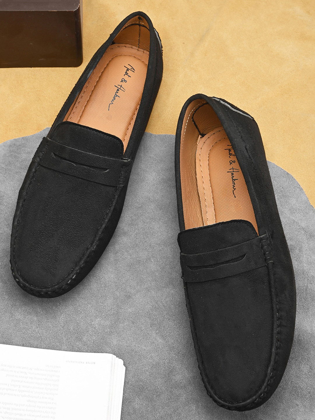 Buy Mast & Harbour Men Suede Comfort Insole Penny Loafers - Casual ...