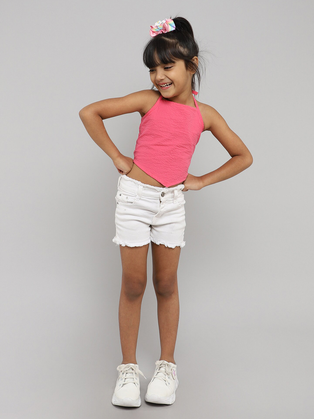 Buy Taffykids Girls Halter Neck Back Tie Up Crop Top - Tops for Girls ...