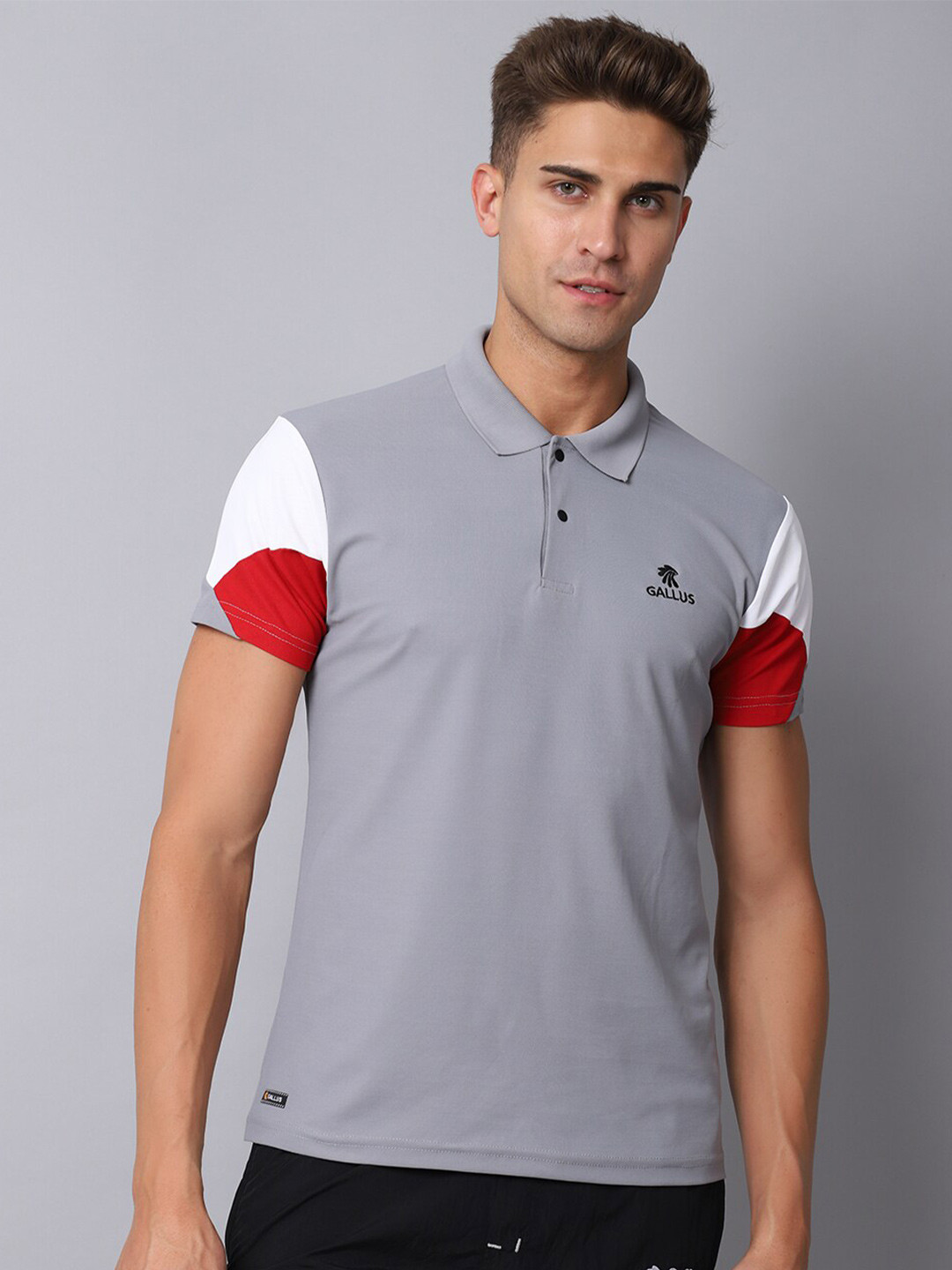 Buy Gallus Colourblocked Polo Collar Dri FIT T Shirt - Tshirts for Men ...