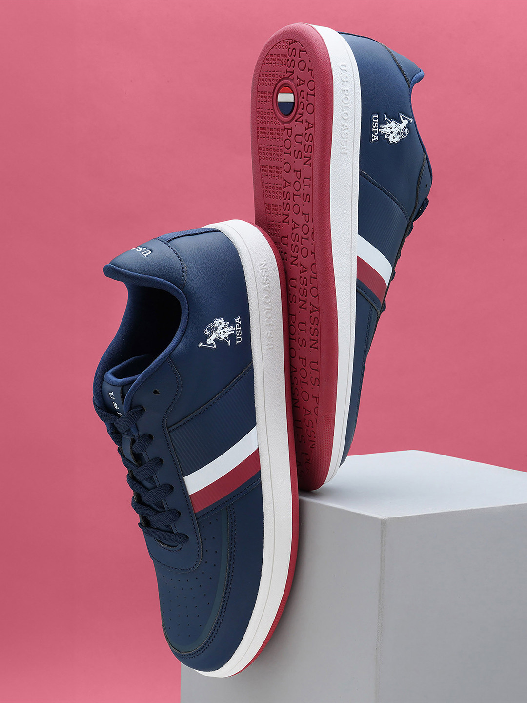 Buy U.S. Polo Assn. Men Gael Nvy Retro Court Sneakers - Casual Shoes ...