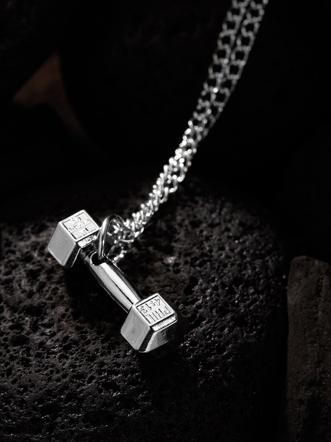 Buy OOMPH Go Fit Dumbbell Gym Pendant With Chain - Pendant for Men ...