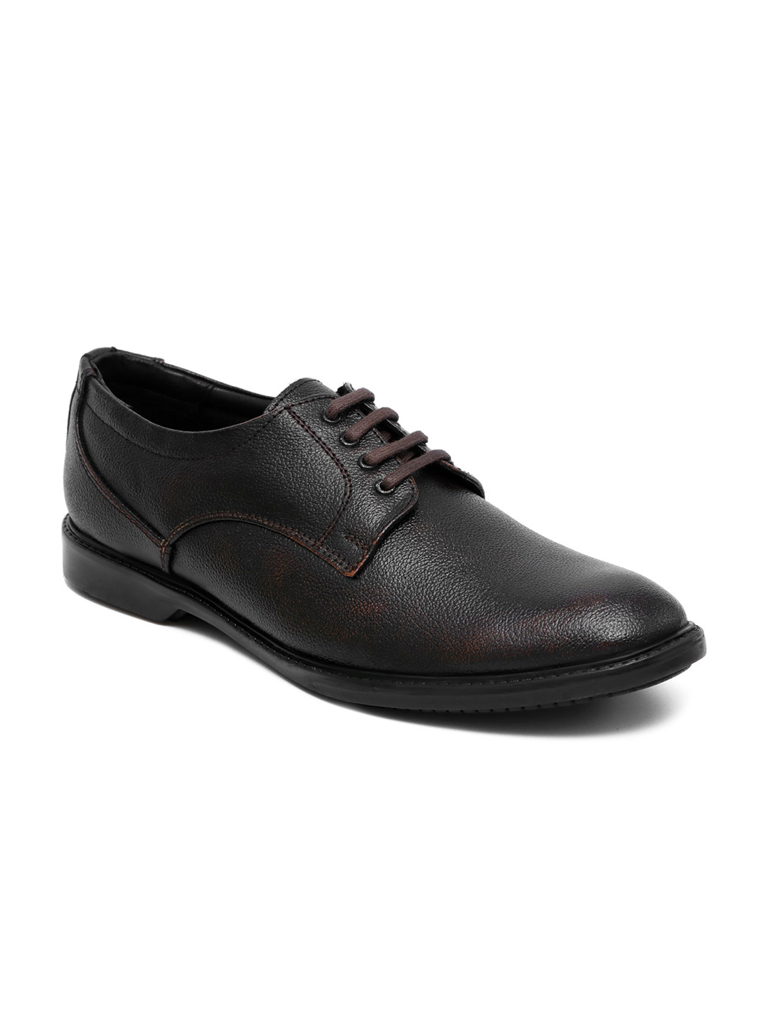 Buy Knoos Men Textured Genuine Leather Formal Derbys - Formal Shoes for ...