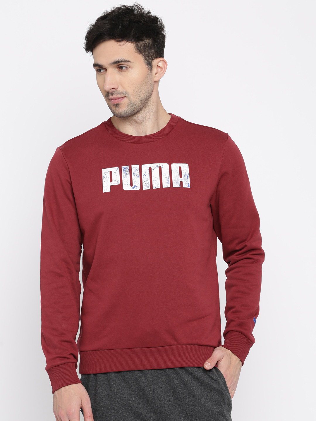 Buy Puma Men Red Printed Sweatshirt - Sweatshirts for Men 2252279 | Myntra