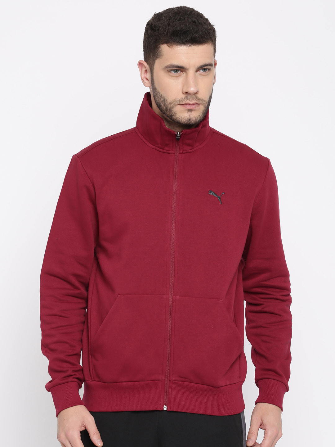 Buy Puma Men Maroon Solid Track Sweatshirt - Sweatshirts for Men ...