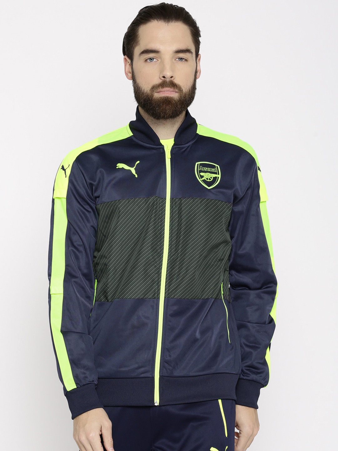 Buy Puma Men Navy Blue Solid AFC Stadium Football Jacket - Jackets for ...