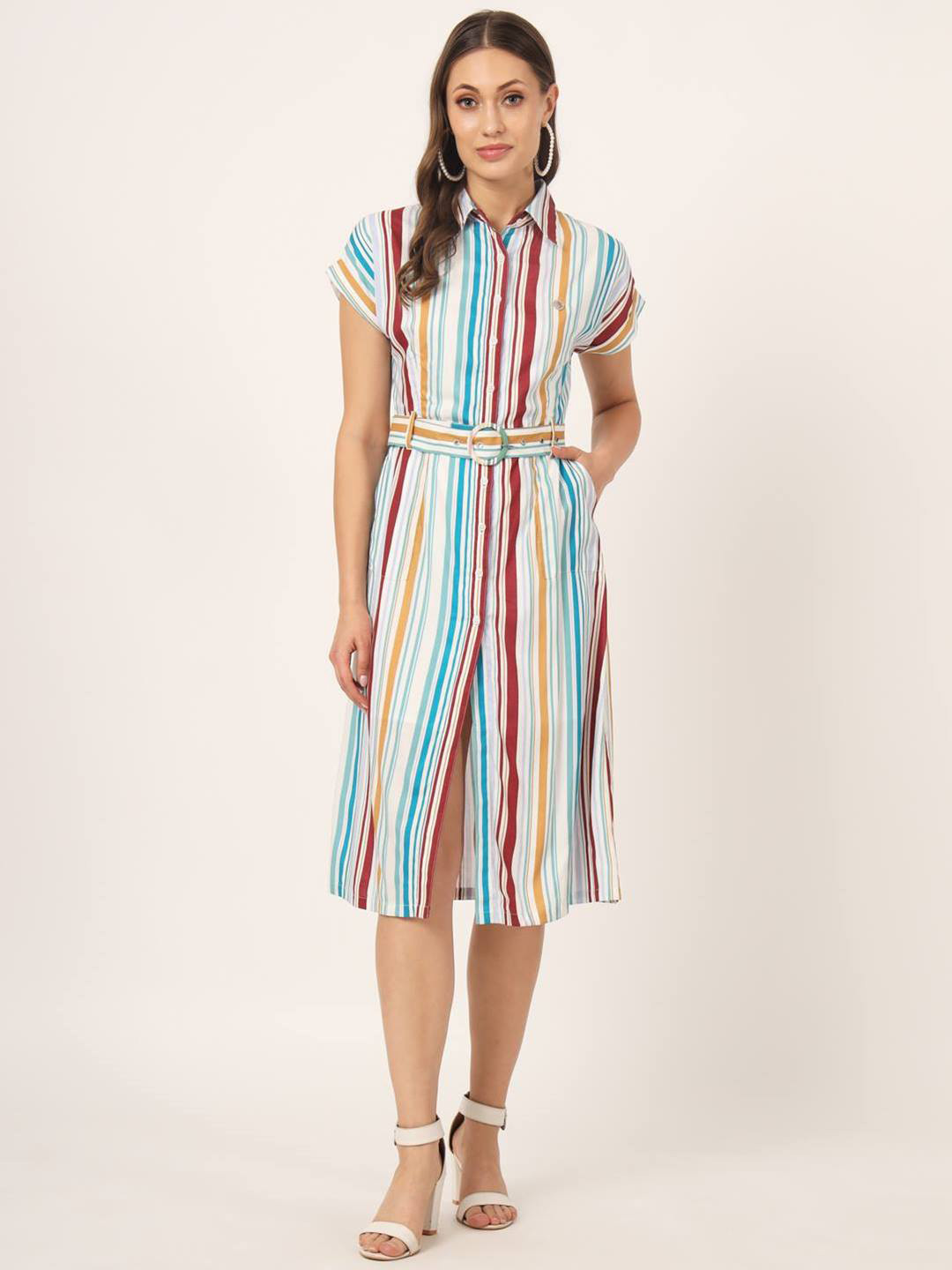 Buy Beatnik Striped Belted Shirt Dress - Dresses for Women 22539636 ...