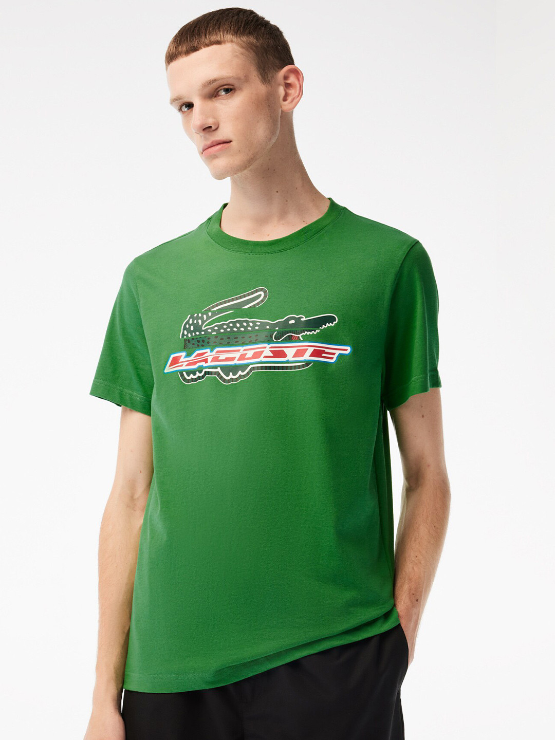 Buy Lacoste Typography Printed Casual T Shirt - Tshirts for Men ...