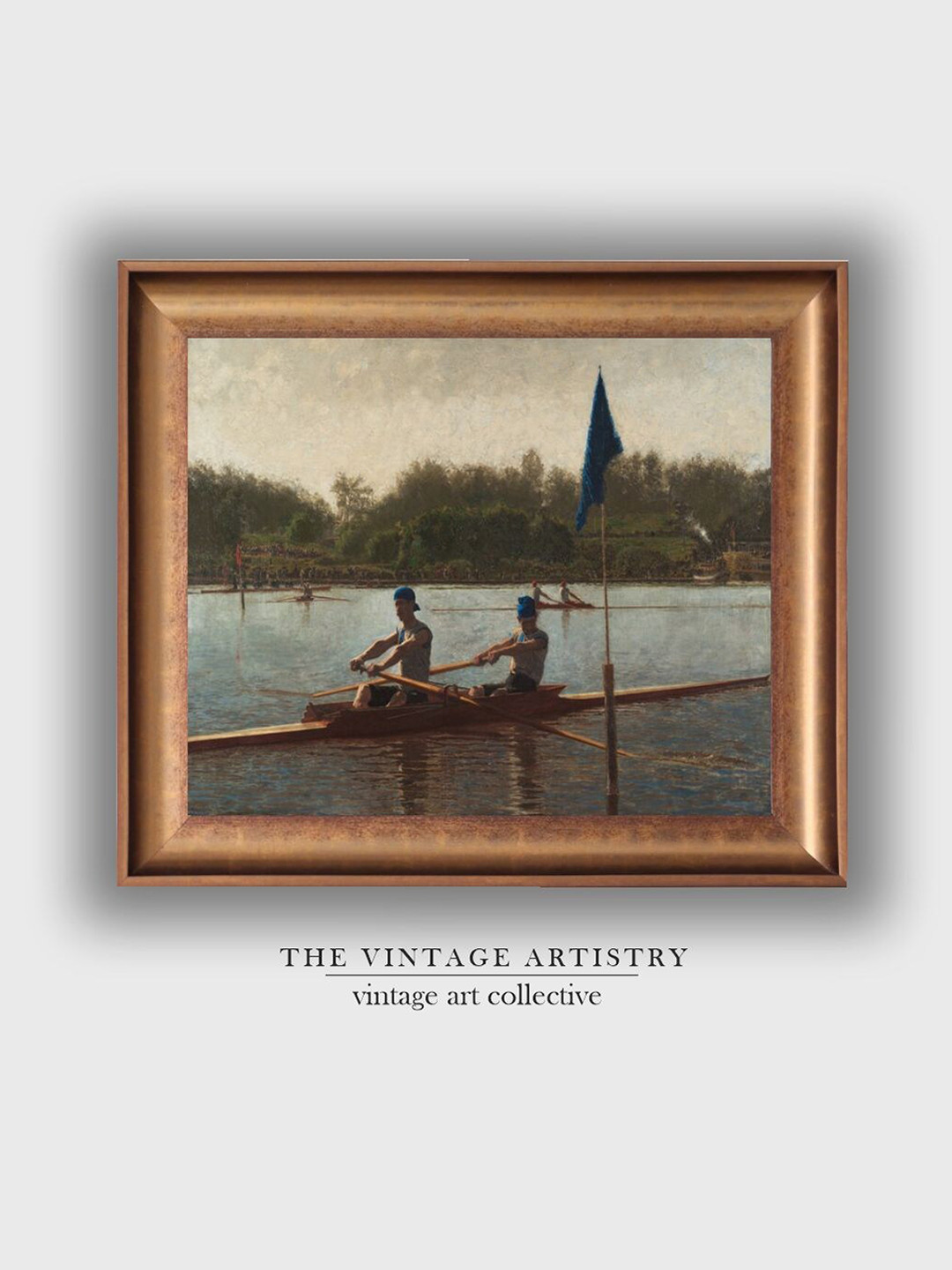 Buy THE VINTAGE ARTISTRY Brown The Biglin Brothers Turning The Stake Wall Art - Wall Art for ...