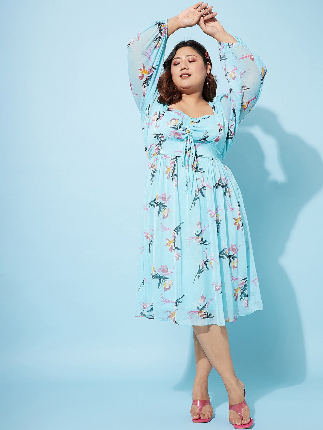 Buy Athena Ample Floral Print Chiffon Fit & Flare Dress - Dresses for ...