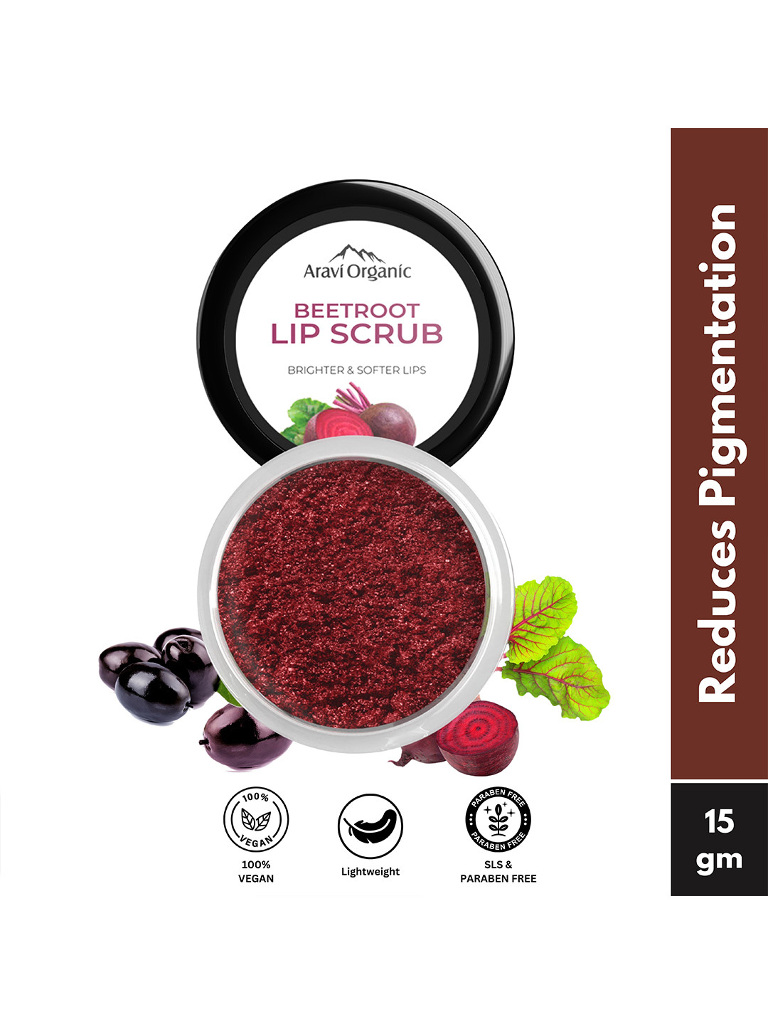Buy Aravi Organic Beetroot Lip Scrub With Shea & Cocoa Butter For ...