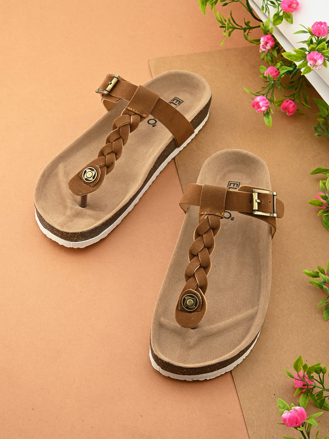 Buy El Paso Women Woven Design Open Toe Flats With Buckles - Flats for ...