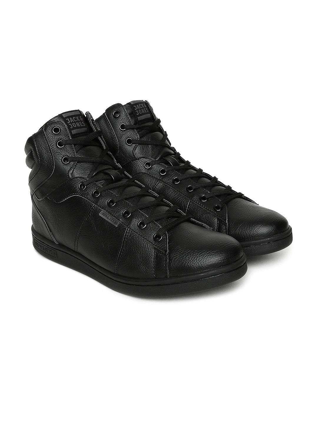 Buy Jack & Jones Men Black Solid JFW BANE High Top Sneakers - Casual ...