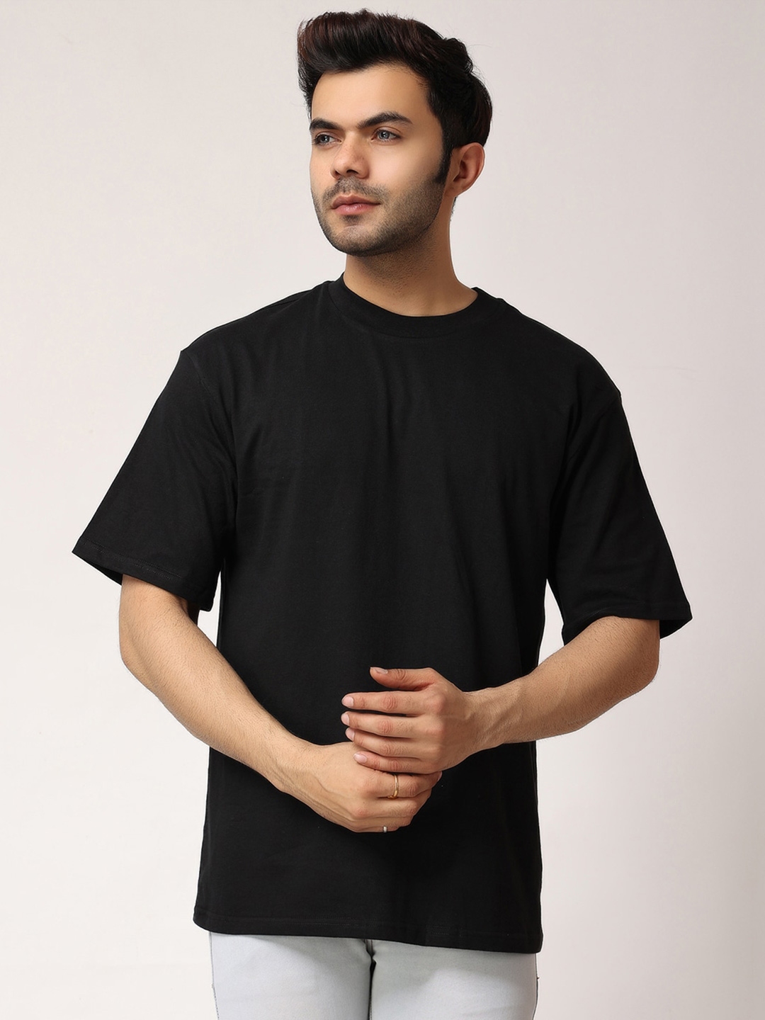 Buy The Label Bar Men Cotton Round Neck Oversize T Shirt Tshirts For