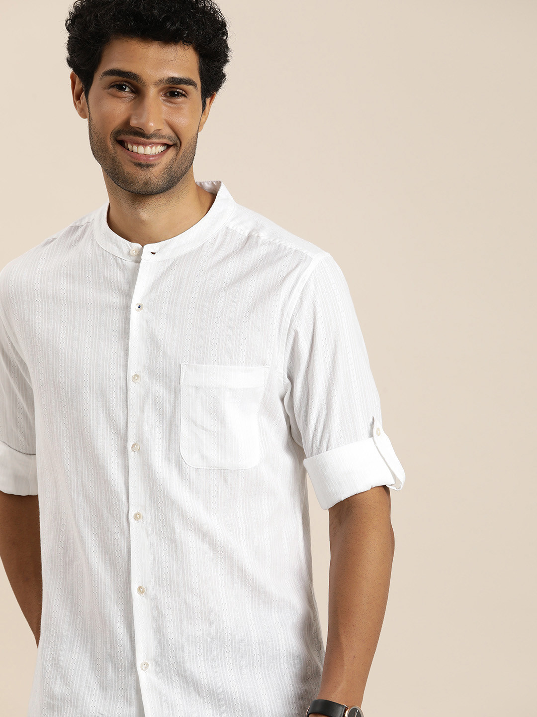 Buy Taavi Self Design Woven Legacy Pure Cotton Casual Shirt - Shirts ...