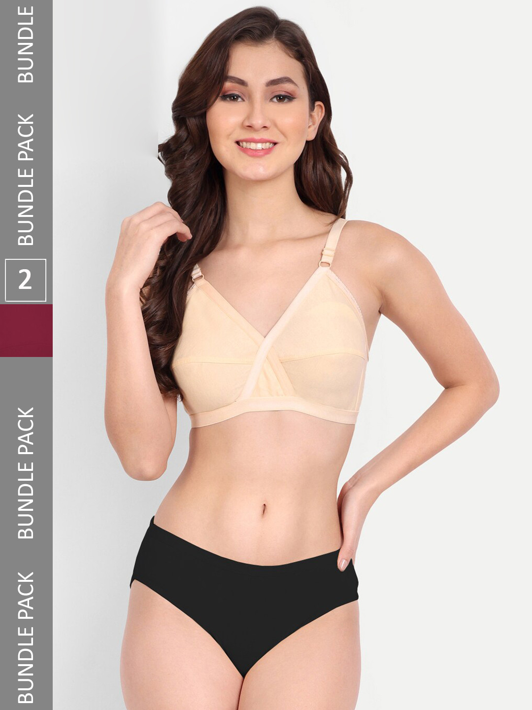 Buy FIMS Pack Of 2 Non Padded Bra And Panty Set - Lingerie Set for Women 22599572 | Myntra