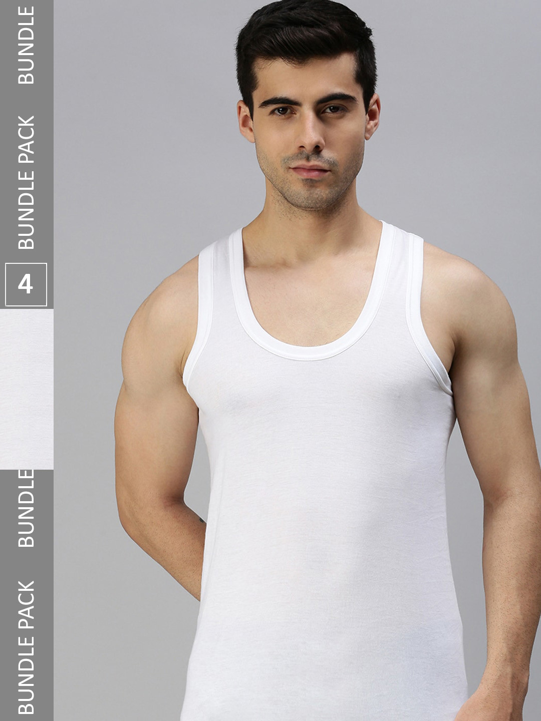 Buy ONN Men Pack Of 4 Anti Odour Anti Microbial Innerwear Basic Vest ...