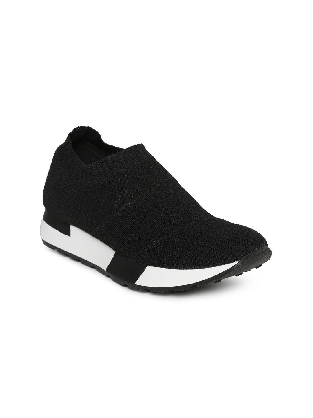 Buy FOREVER 21 Women Black Woven Design Slip On Sneakers - Casual Shoes ...