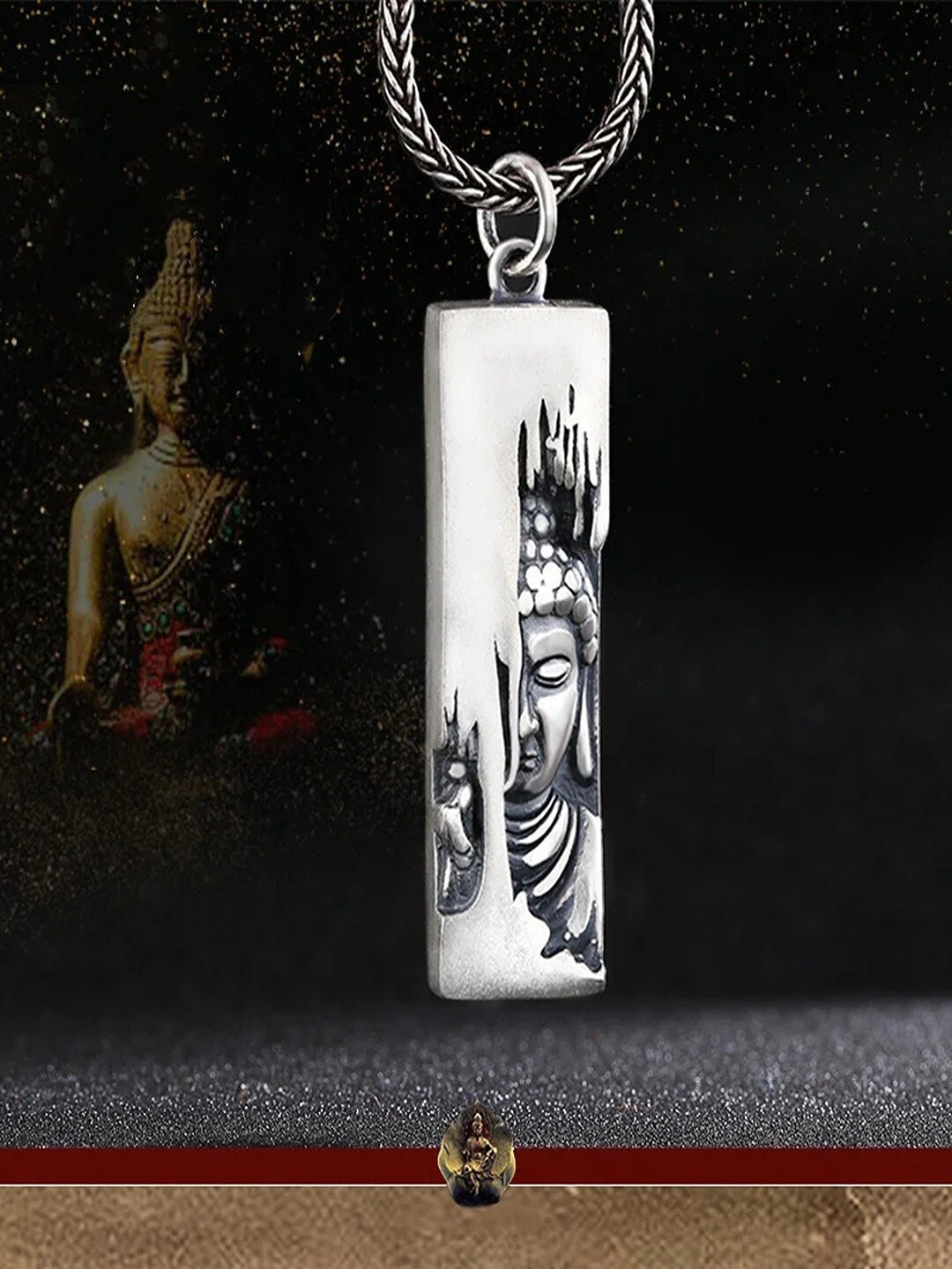 Buy UNIVERSITY TRENDZ Men Silver Plated Lord Buddha Necklace - Necklace ...
