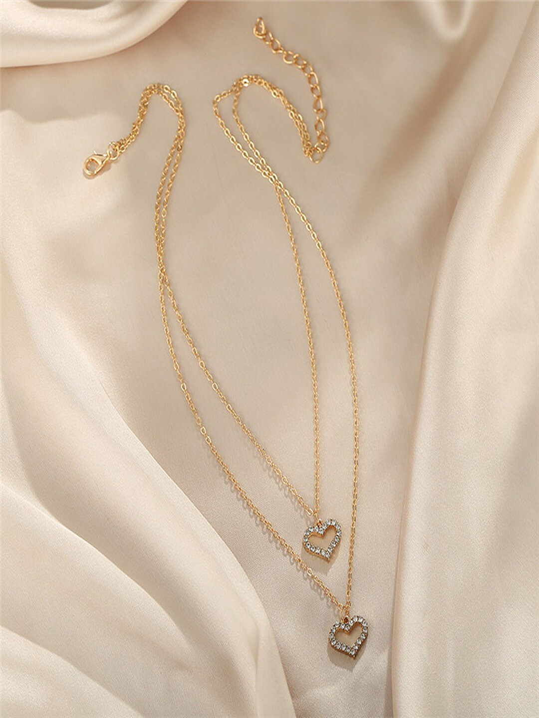 Buy UNIVERSITY TRENDZ Gold Plated Layered Heart Necklace - Necklace And ... Buy UNIVERSITY TRENDZ Gold Plated Layered Heart Necklace - Necklace And ...