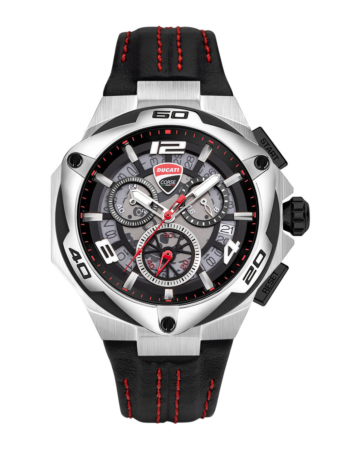Buy DUCATI CORSE Men Skeleton Dial & Leather Straps Analogue ...