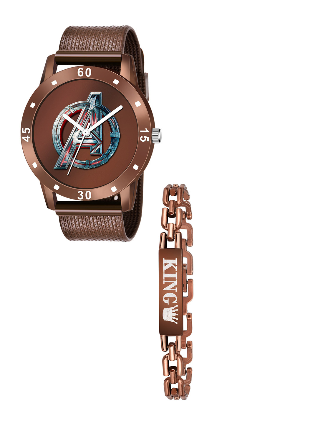 Buy CERO Unisex Avenger Printed Analogue Watch With Bracelet Combo C ...