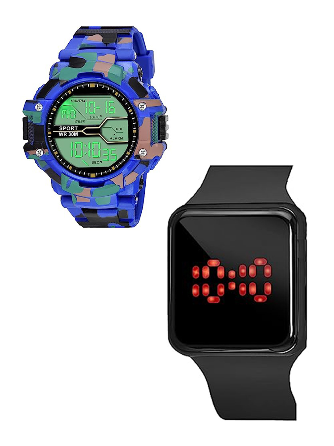 Buy CERO Stainless Steel Straps Digital Watch C Com New Army Blue LED ...