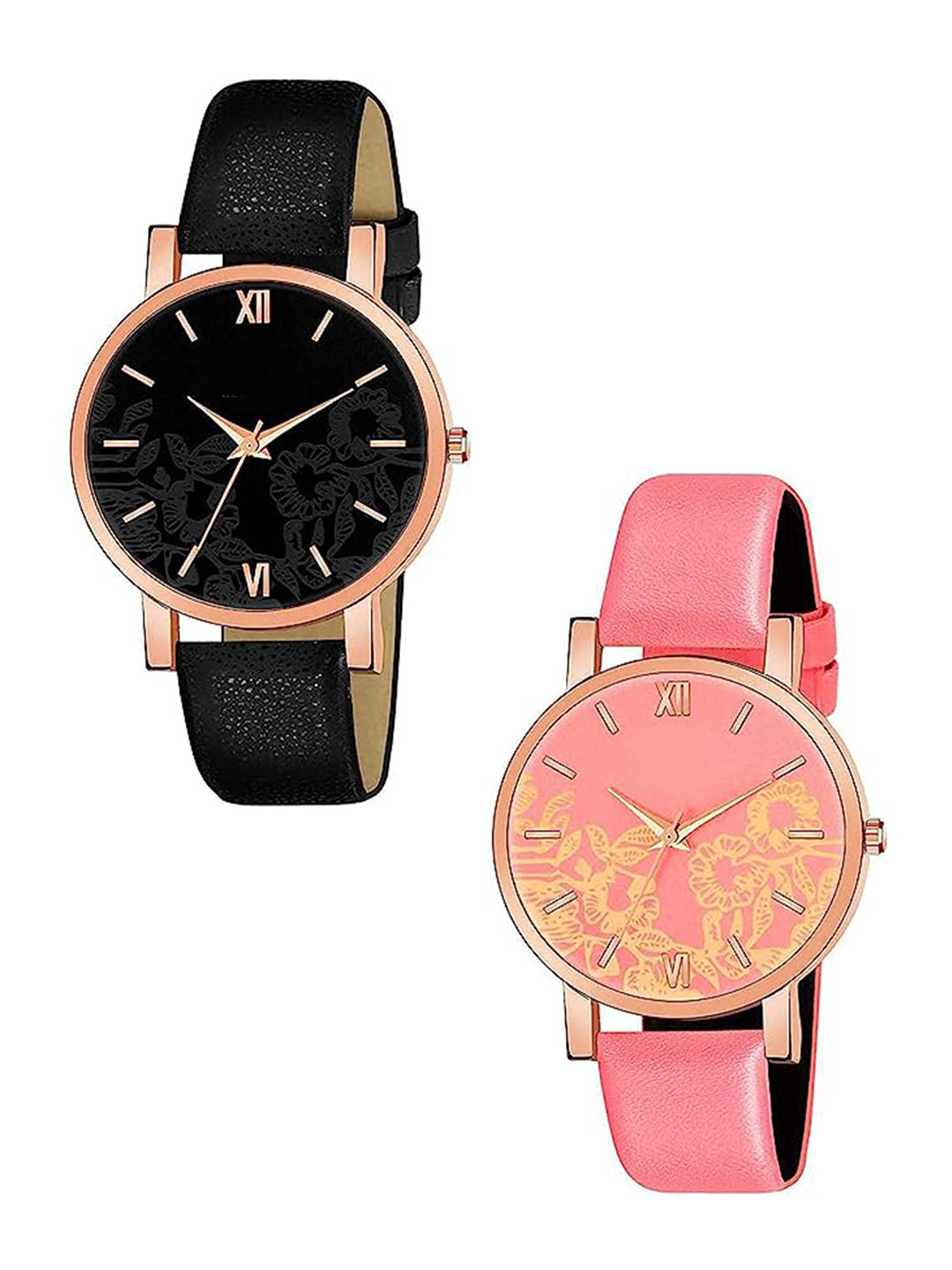 Buy CERO Women Pack Of 2 Analogue Watch C Com2 Black PINK Flow ...