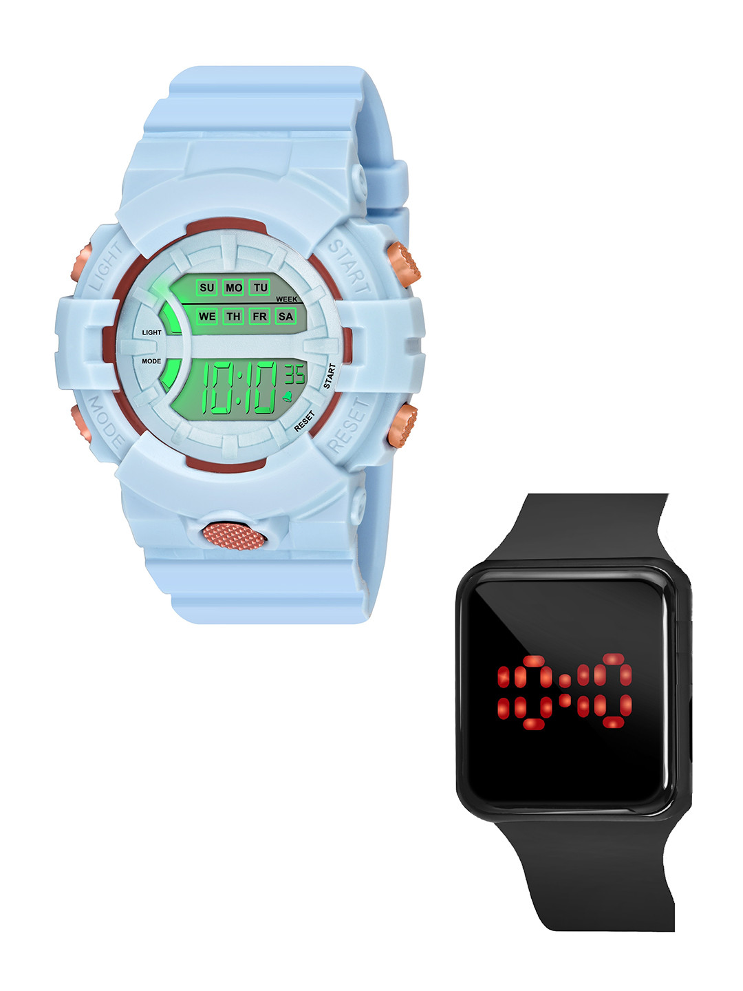 Buy CERO Pack Of 2 Digital Watch C Com 51 Sport Blue LED - Watches for ...