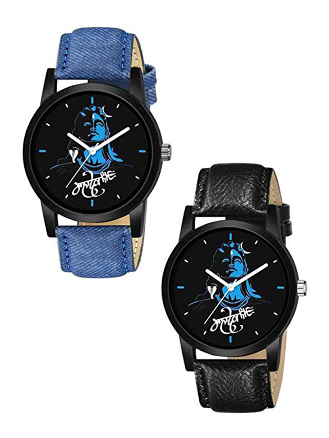 Buy CERO Men Pack Of 2 Analogue Watches C Com2 Black Blue Maha05 ...