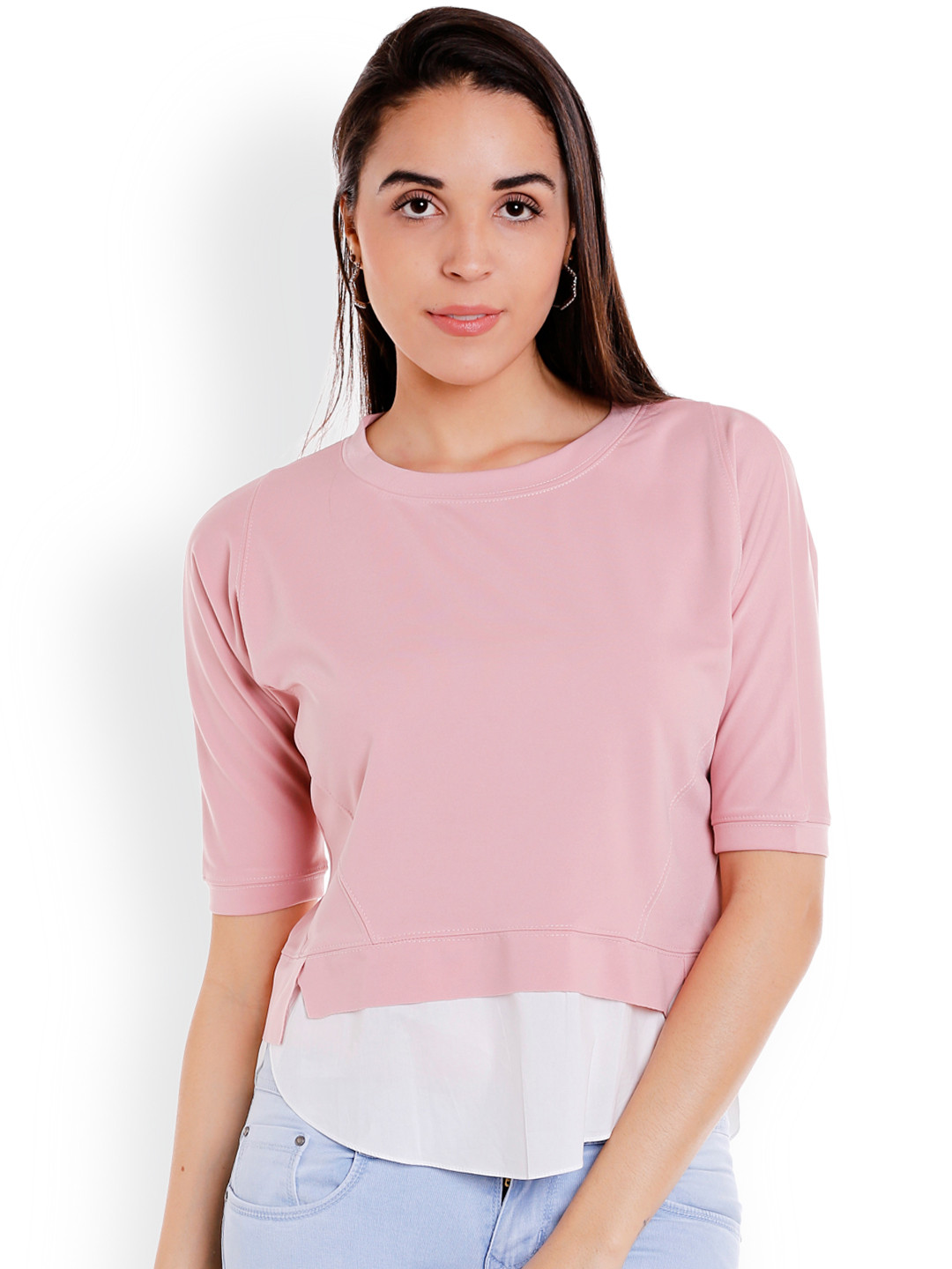 Buy Manola Women Pink Solid Boxy Top - Tops for Women 2261783 | Myntra