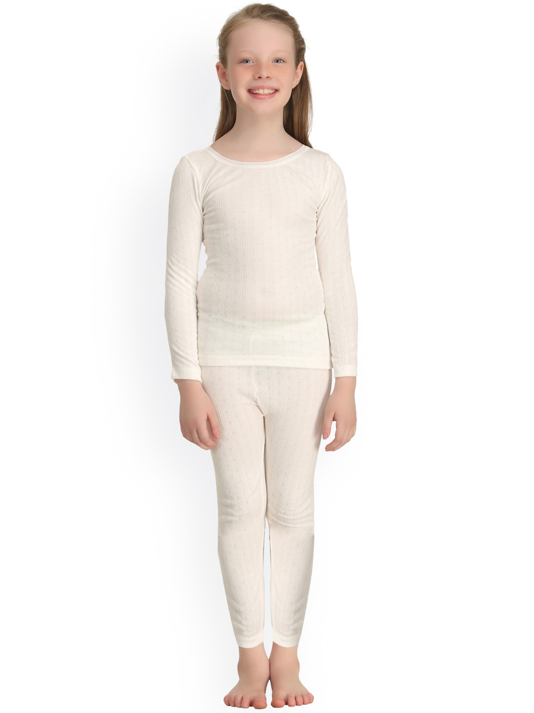 Buy Kanvin Girls Off White Thermal Set - Thermal Set for Girls 2261970 ...