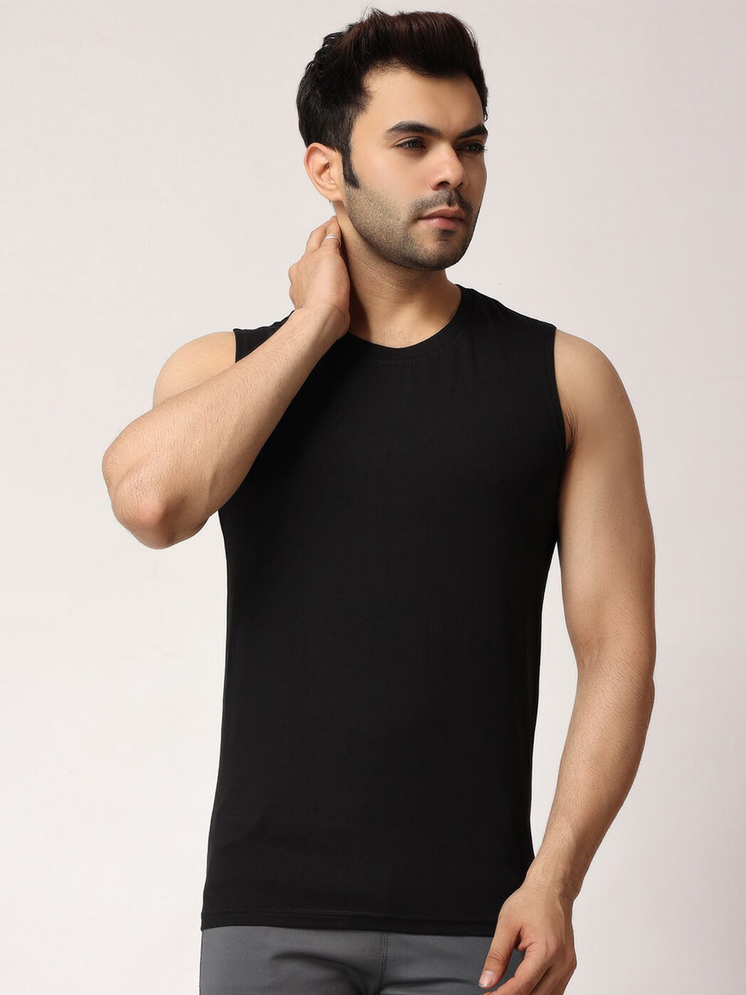 Buy The Label Bar Round Neck Sleeveless Cotton T Shirt - Tshirts for ...