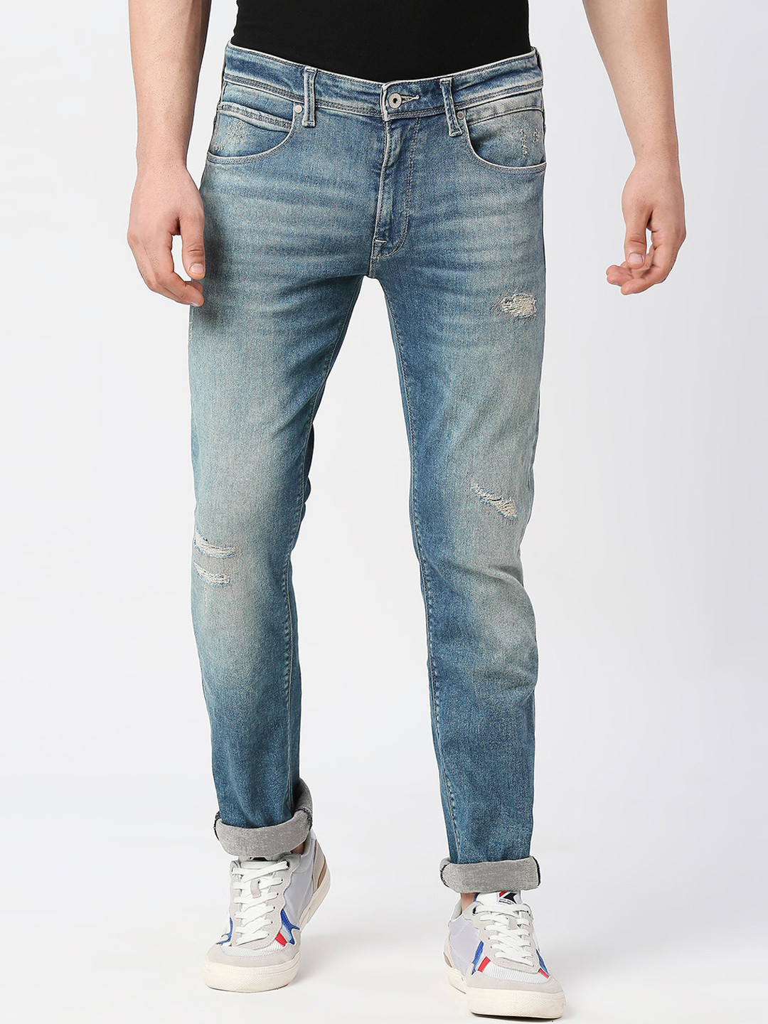 Buy Pepe Jeans Men Slim Fit Mildly Distressed Heavy Fade Jeans - Jeans ...