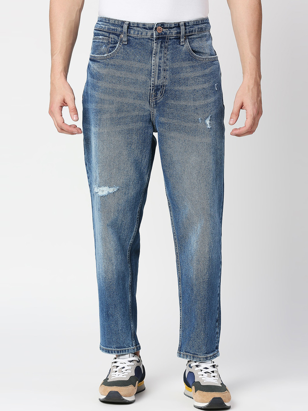 Buy Pepe Jeans Men Regular Fit Mildly Distressed Light Fade Jeans ...
