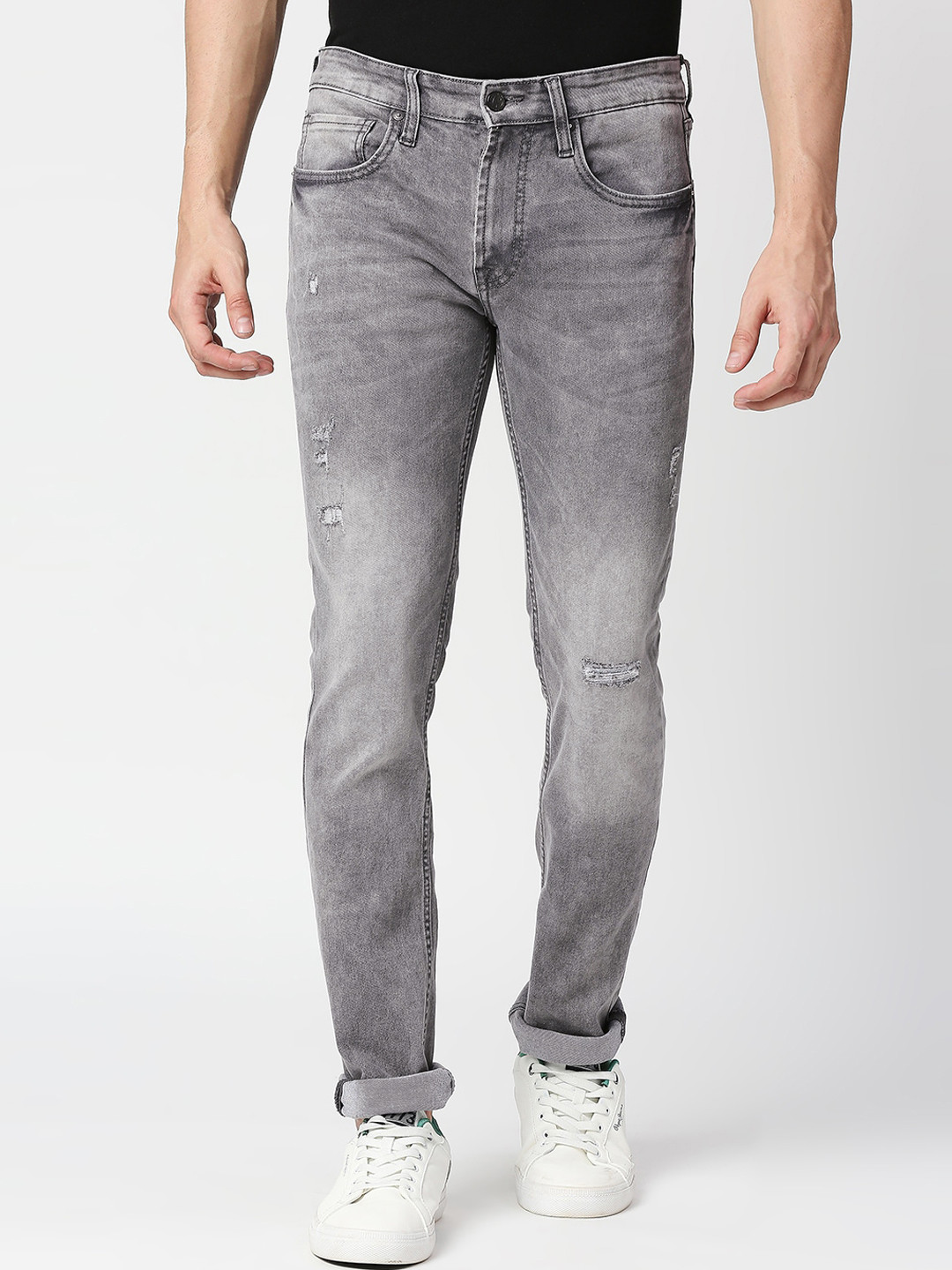 Buy Pepe Jeans Men Comfort Slim Fit Mildly Distressed Heavy Fade Jeans ...