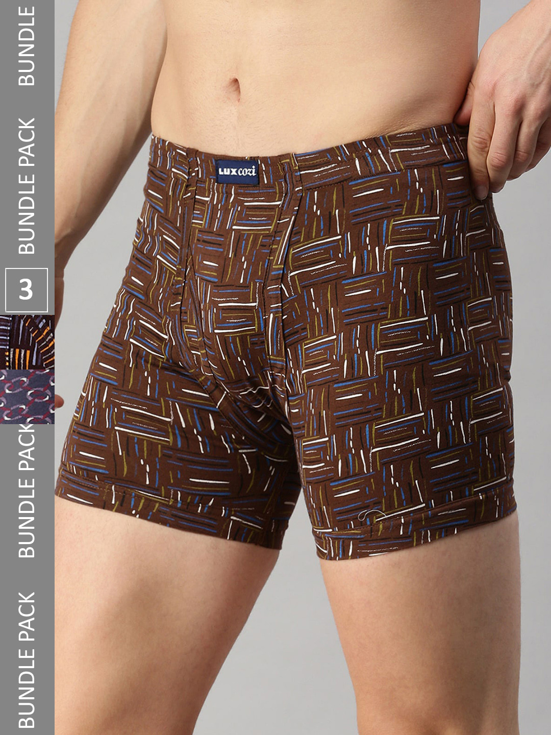 Buy Lux Cozi Men Pack Of 3 Assorted Combed Cotton Trunk - Trunk for Men ...