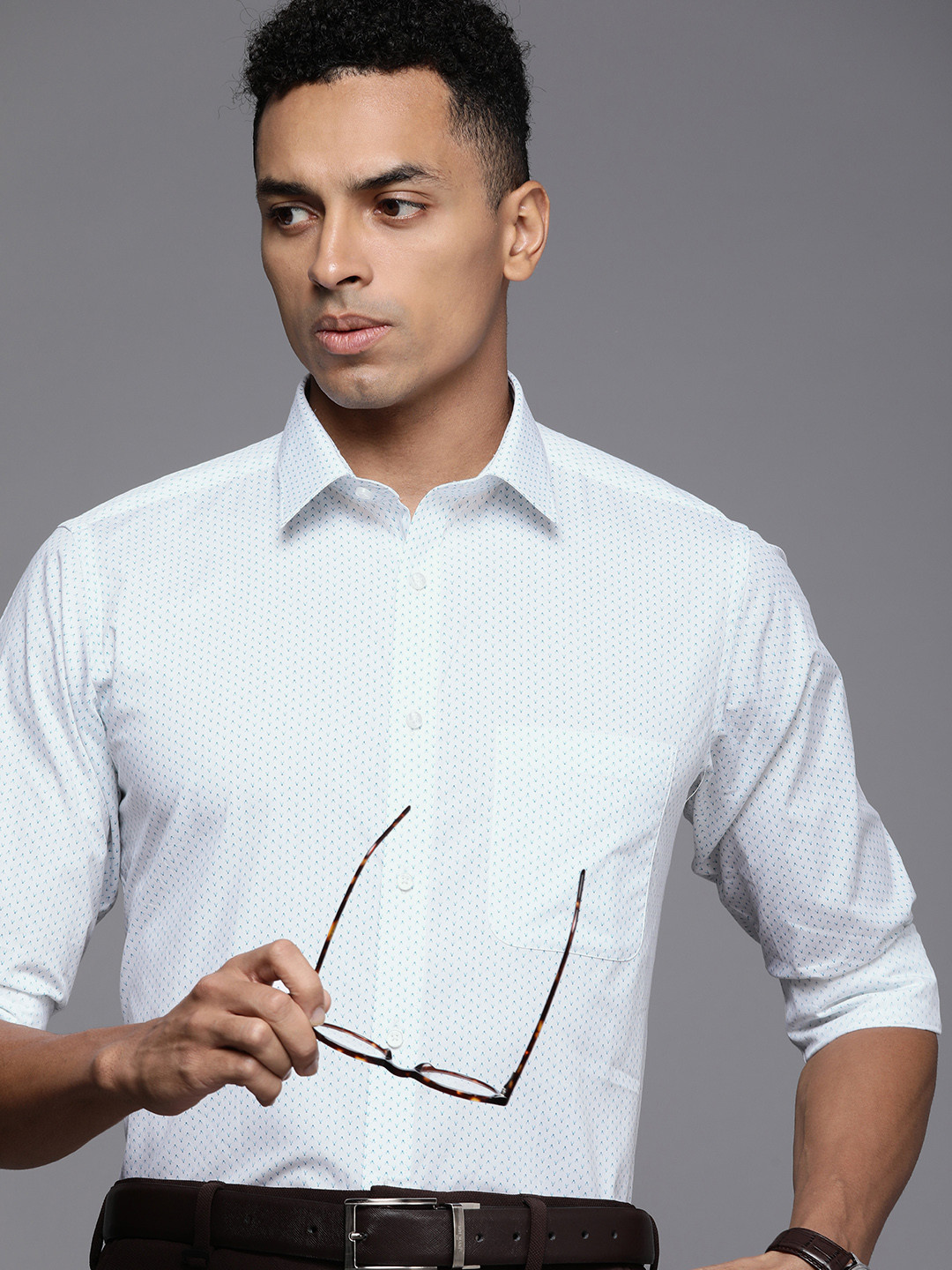 Buy Raymond Pure Cotton Slim Fit Printed Formal Shirt - Shirts for Men ...