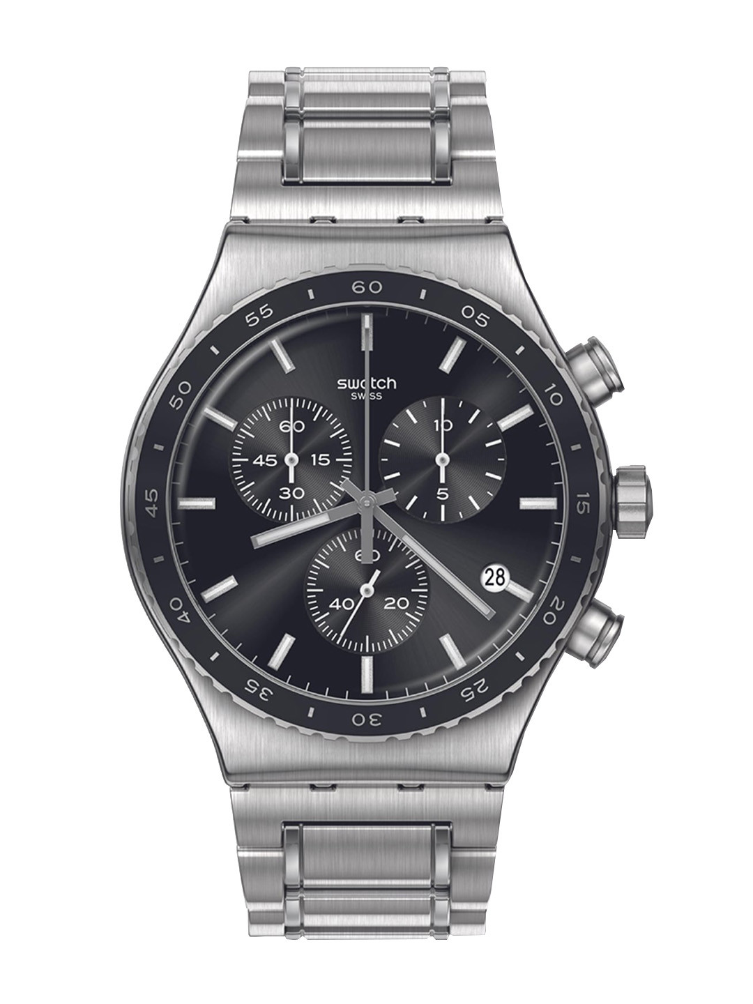 Buy Swatch Men Embellished Dial & Stainless Steel Bracelet Style Straps ...