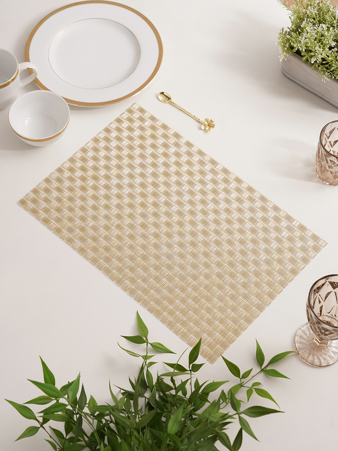 Buy Pure Home And Living Beige 2 Pieces Table Placements - Table ...