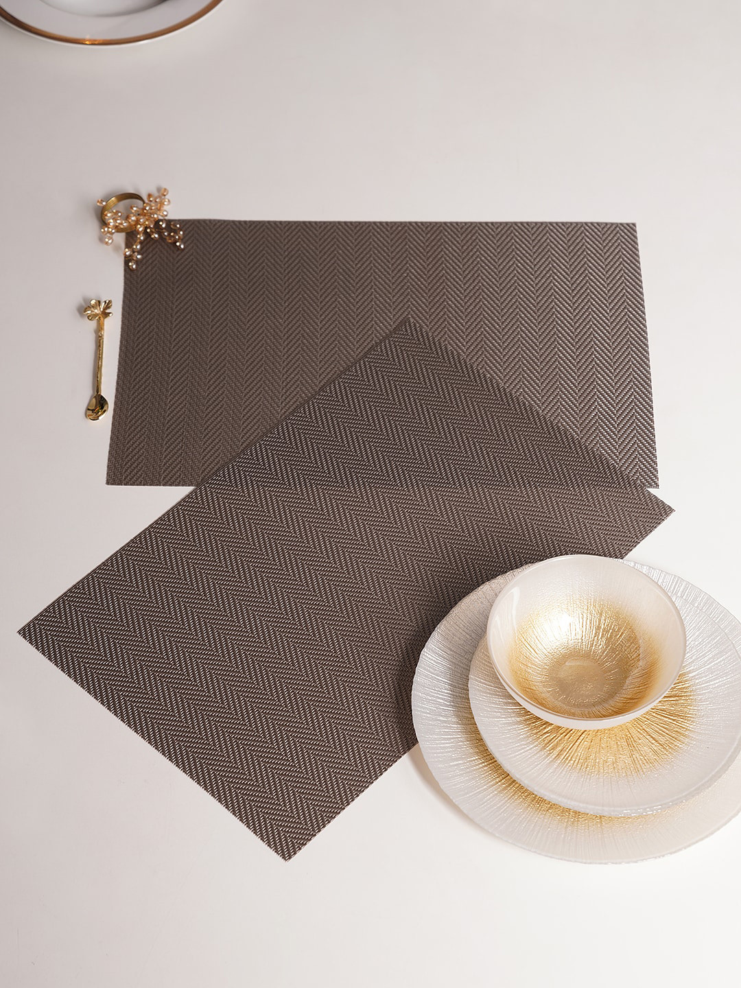 Buy Pure Home And Living Brown 2 Pieces Table Placements - Table ...