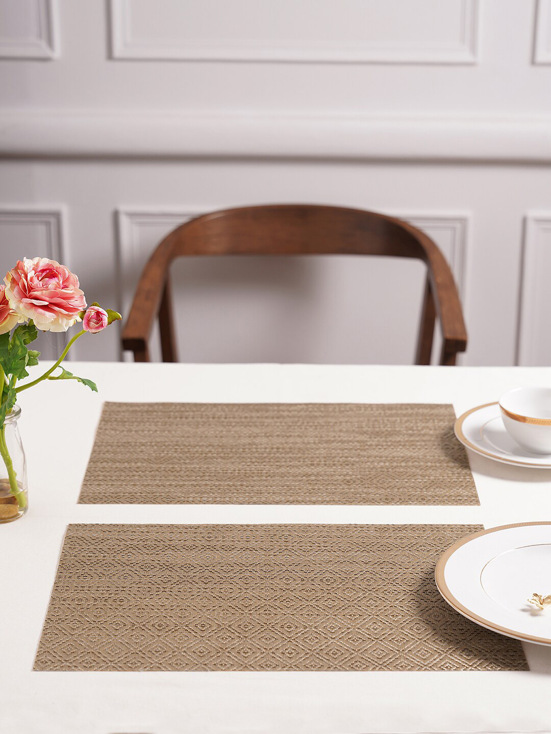 Buy Pure Home And Living Beige 2 Pieces Table Placements - Table ...