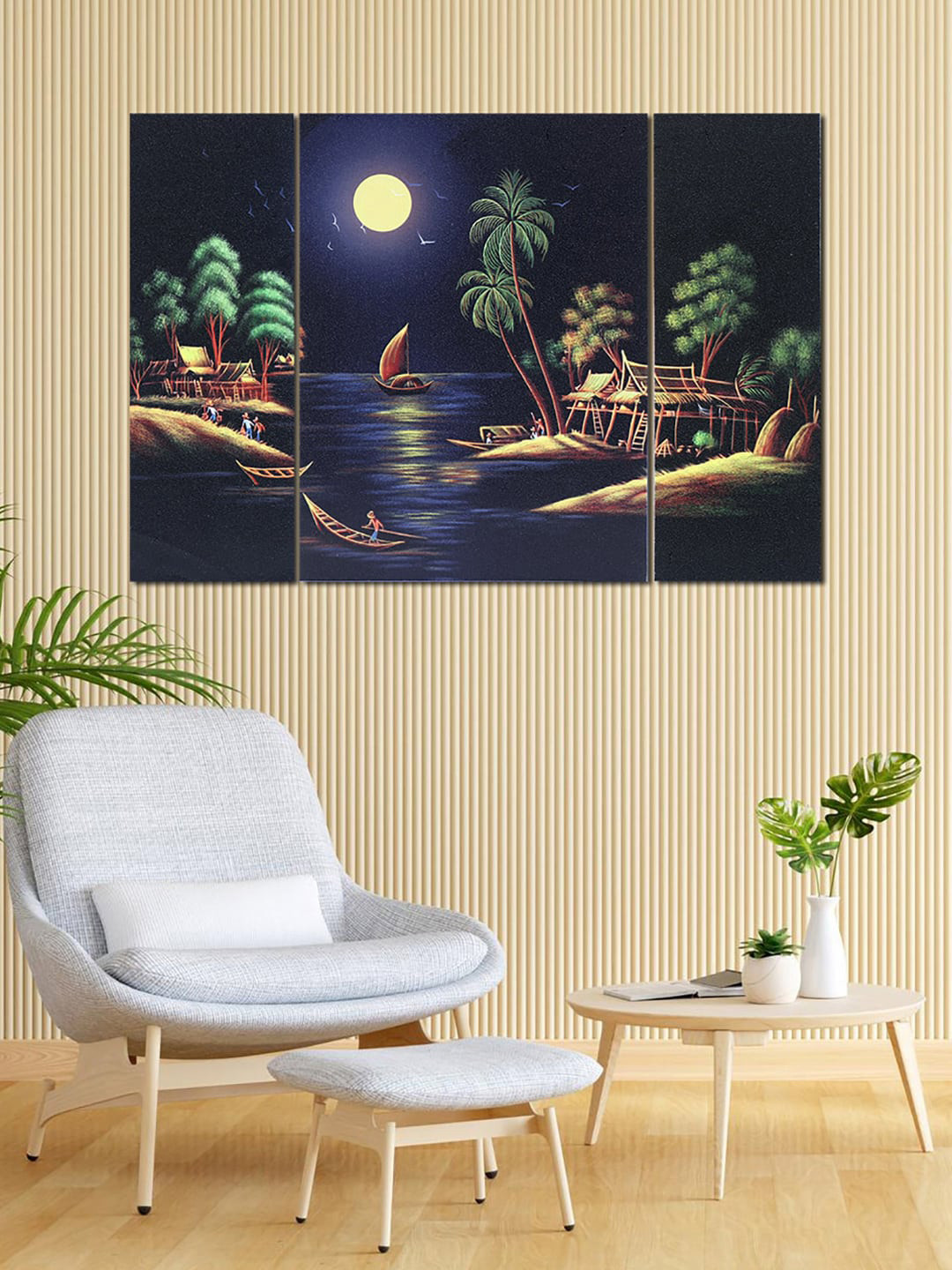 Buy Kuber Industries Blue 6 Pieces Scenery Wall Sculpture Wall ...